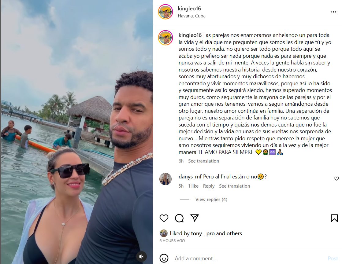 Iraisel Pintueles y King Leo se separan: El voleibolista publica un ...