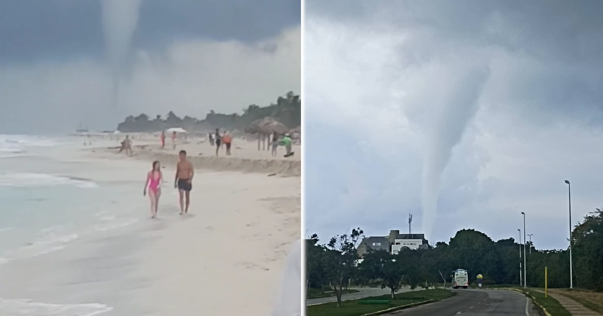 Cubanos captan tromba marina en Varadero